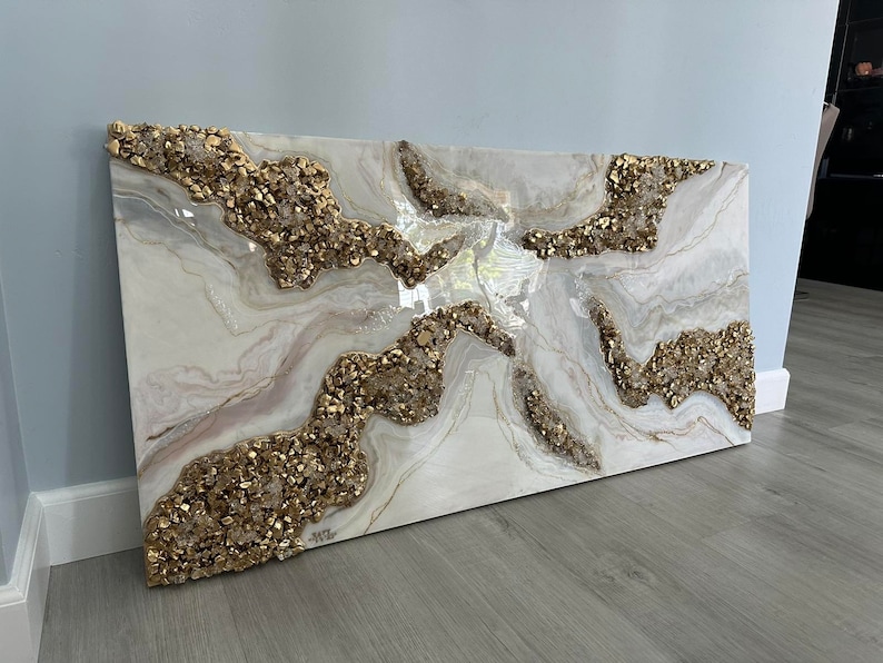 47x23 Resin Geode Wall Art / Geode Art / Resin Wall Art / Artwork ...