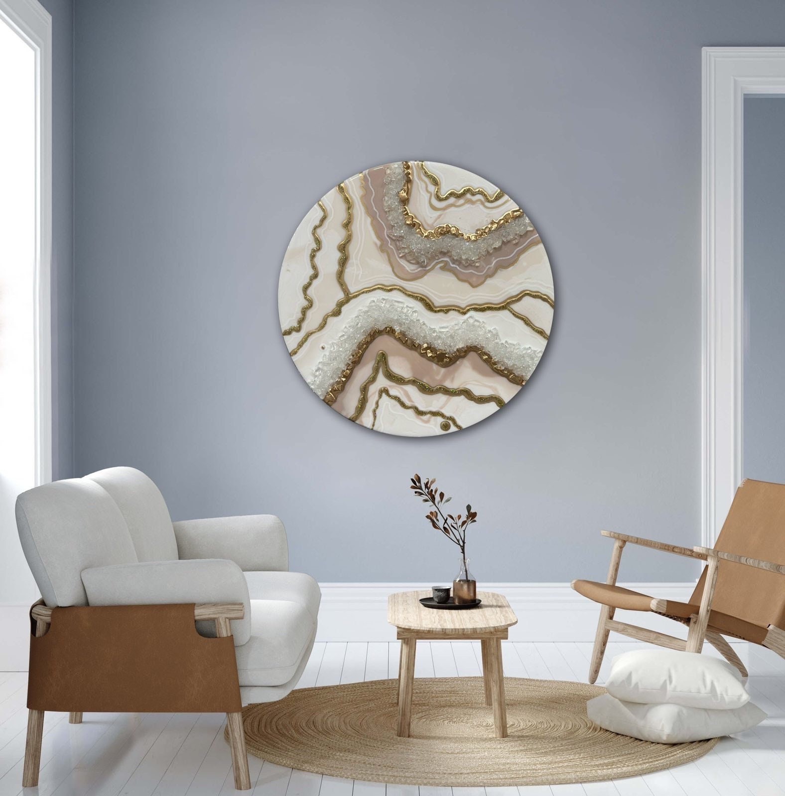 Wall Art, 24” Gold | Gold Geode | Resin Painting | Resin Art | Pearl ...