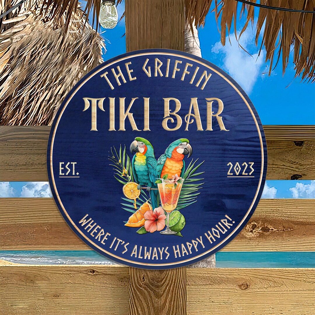 Personalized Tiki Bar Sign, Tiki Lounge Sign, Tiki Decorations, Bar ...