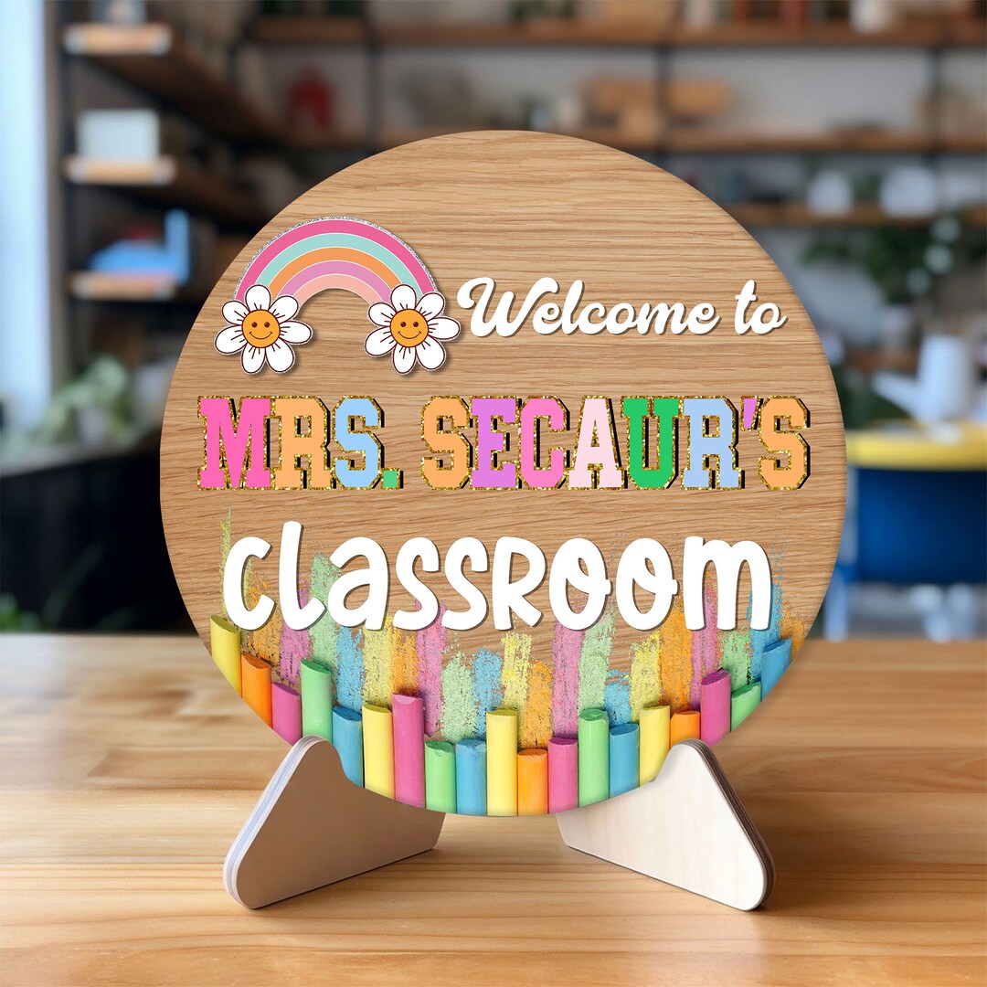 Personalized Teacher Name Sign, Classroom Door Hanger, First Grade ...