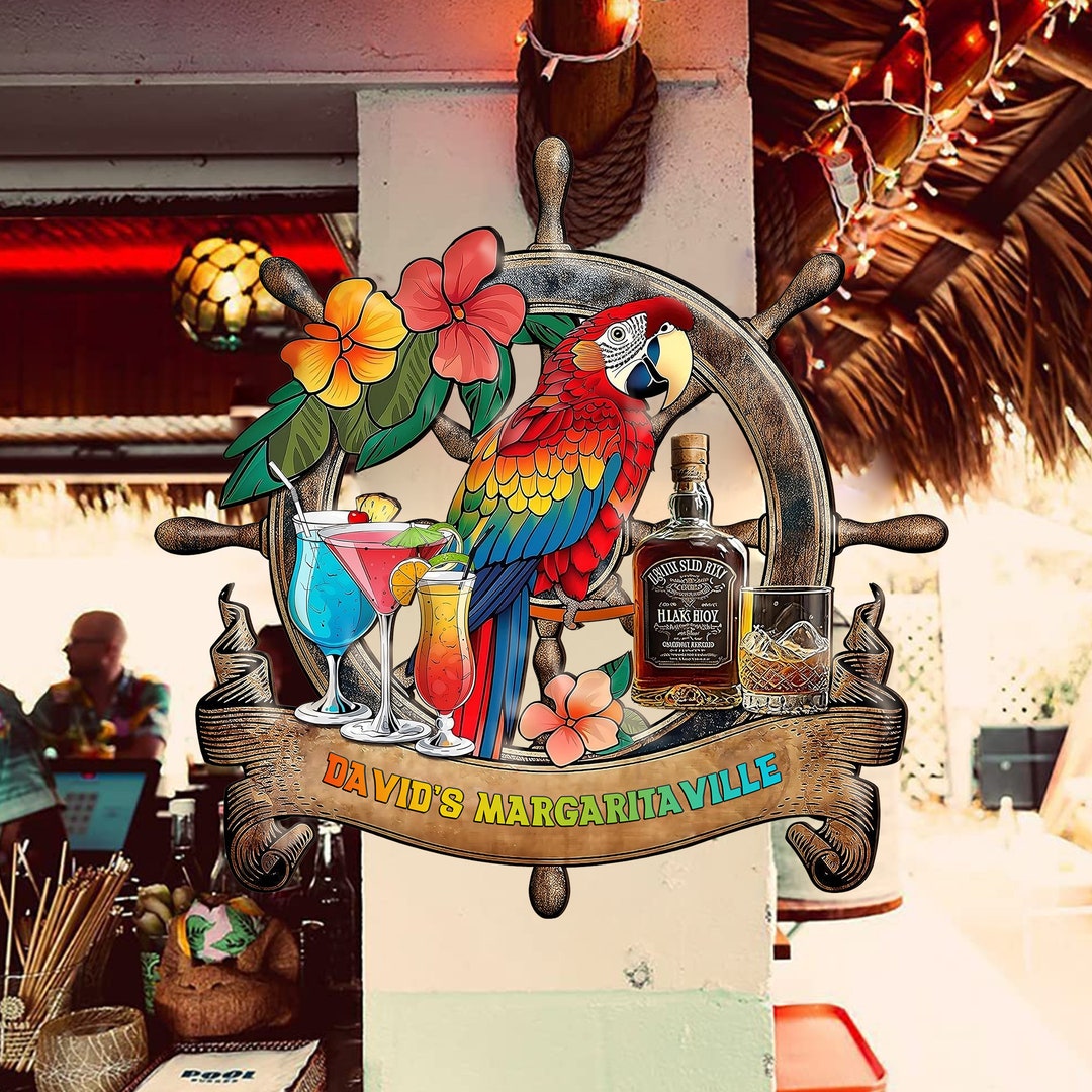 Personalized Tiki Bar Sign, Tiki Lounge Sign, Tiki Decorations, Bar ...