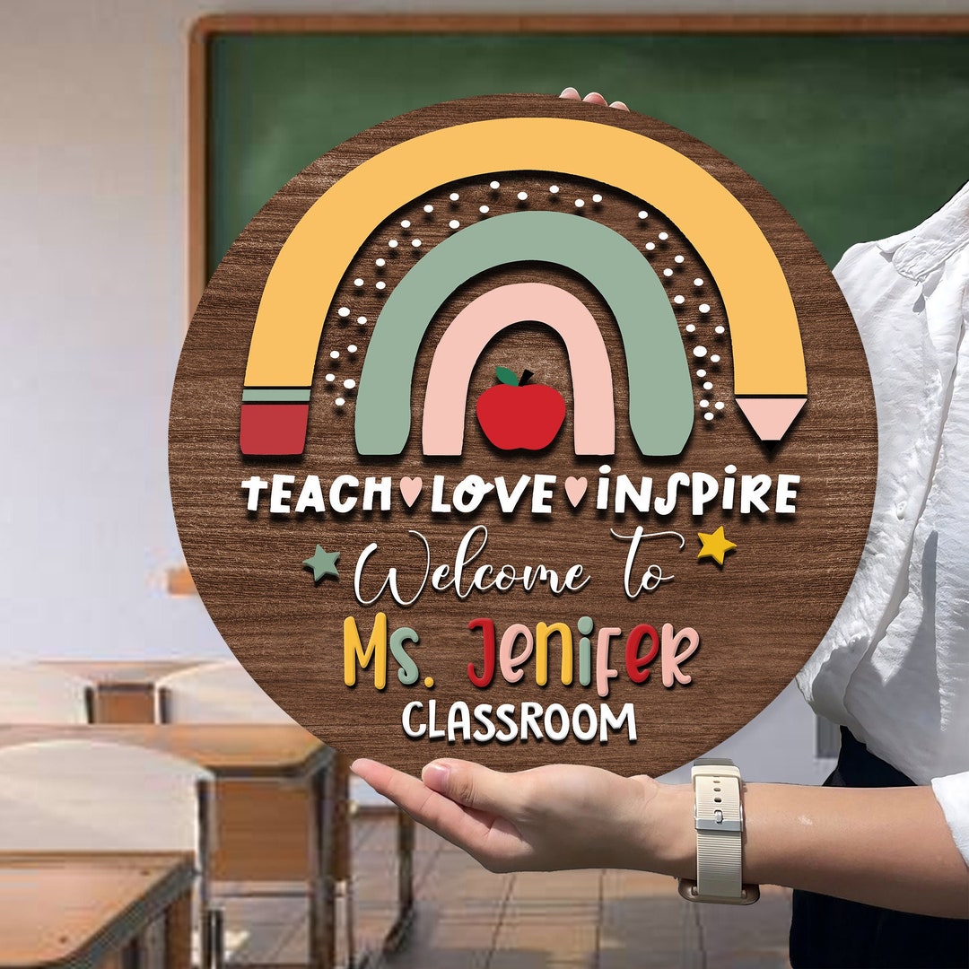 Personalized Teacher Name Sign, Classroom Door Hanger, First Grade ...