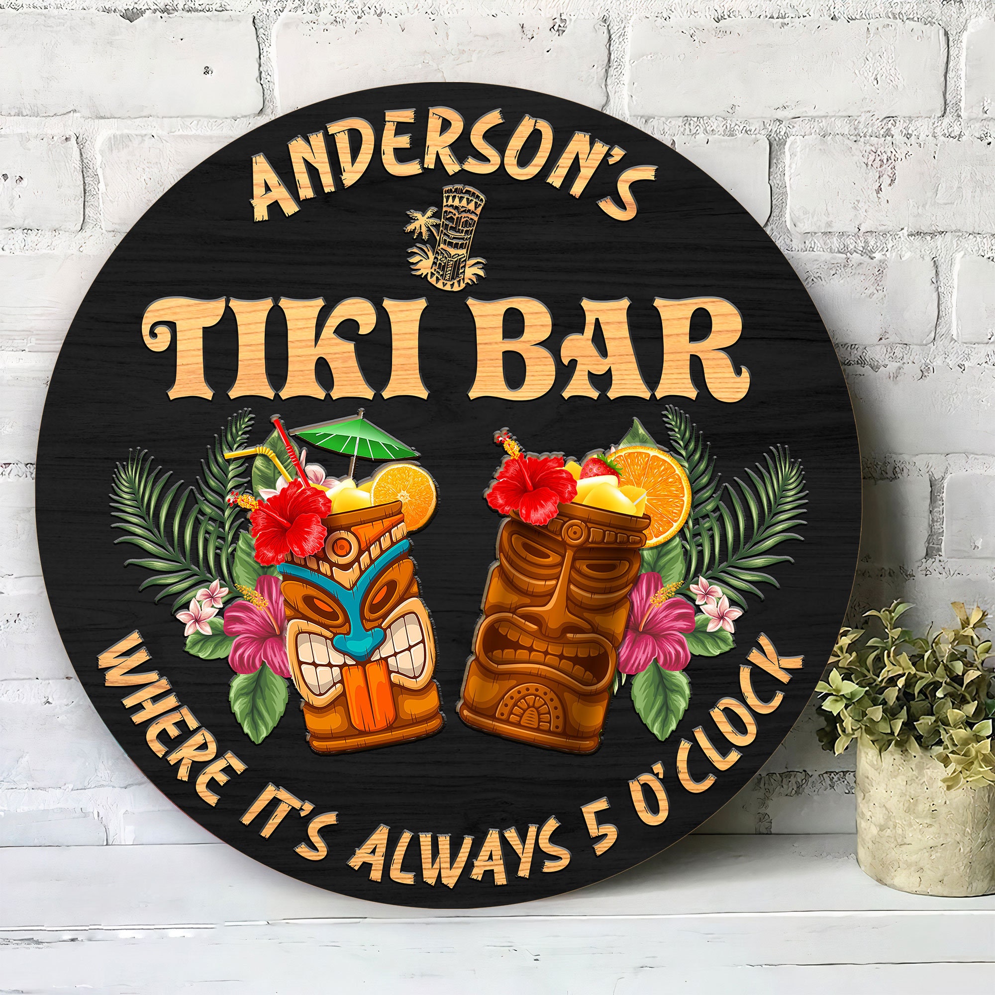 Personalized Tiki Bar Sign, Tiki Lounge Sign, Tiki Decorations, Bar ...