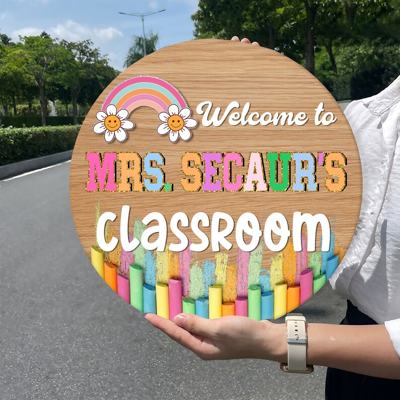 Personalized Teacher Name Sign, Classroom Door Hanger, First Grade ...