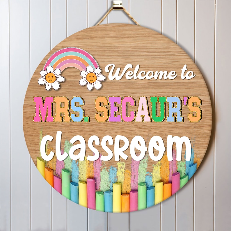 Personalized Teacher Name Sign, Classroom Door Hanger, First Grade ...