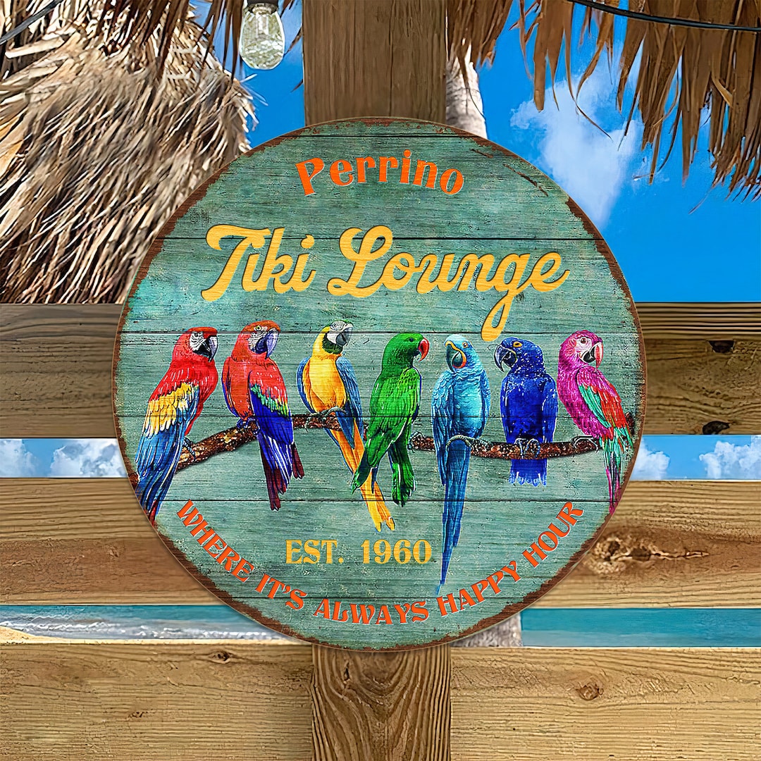 Personalized Tiki Bar Sign, Tiki Lounge Sign, Tiki Decorations, Bar ...