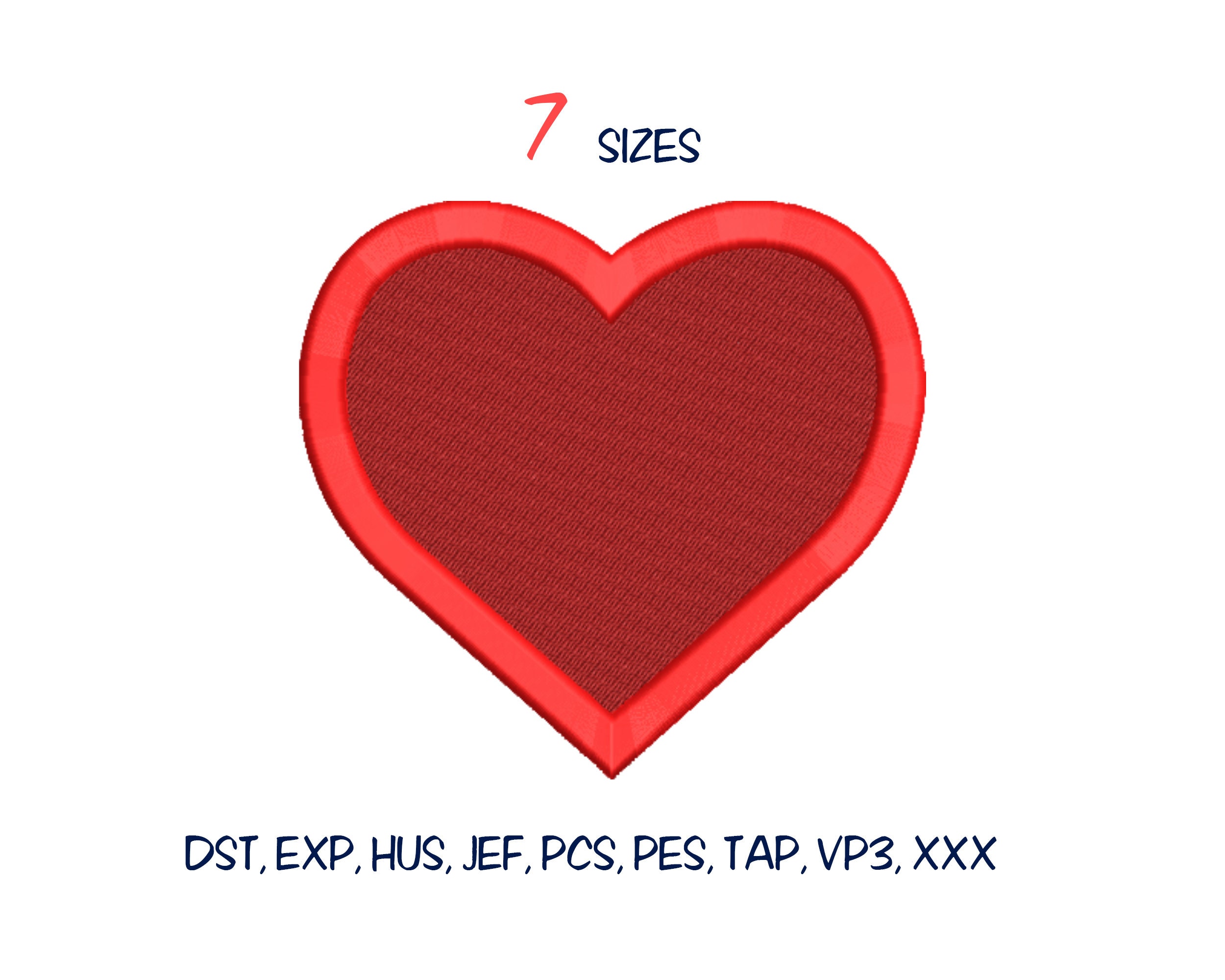 3D Puff Heart Embroidery Design. Heart 3D Puff Fill Embroidery Machine ...