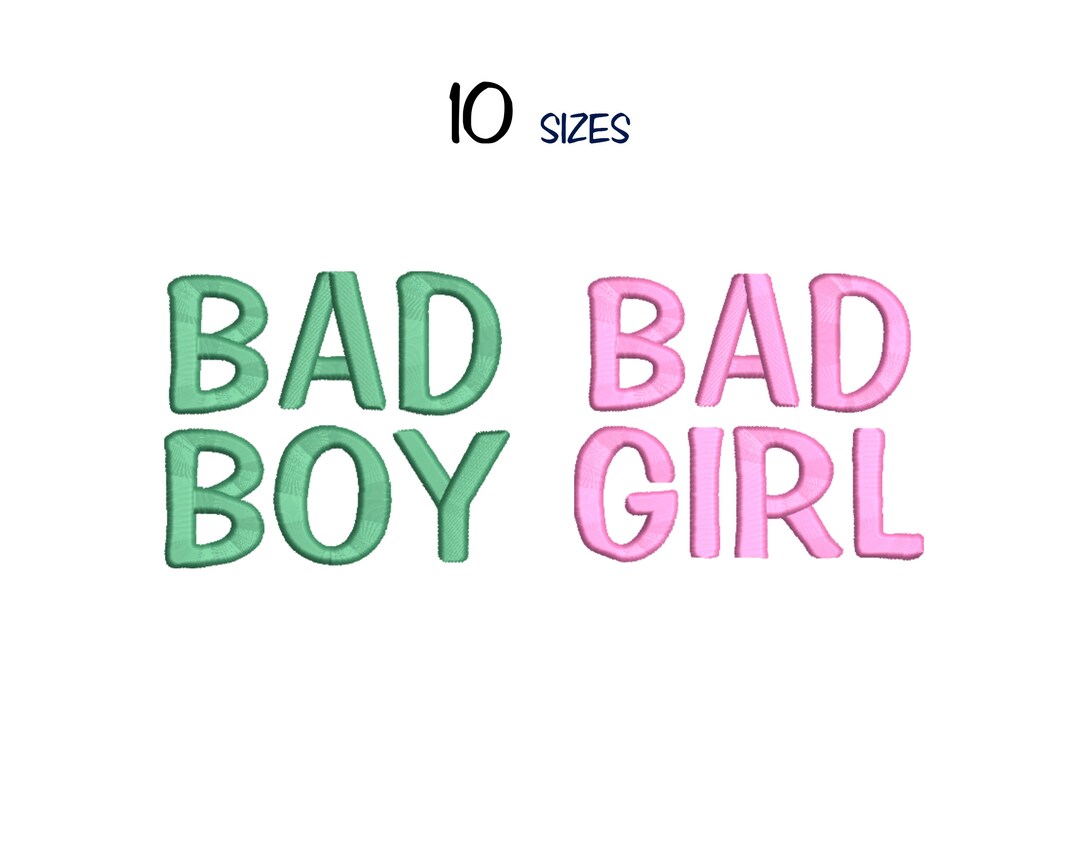 Bad Boy Embroidery Design. Bed Girl Embroidery Design. Kids Embroidery ...