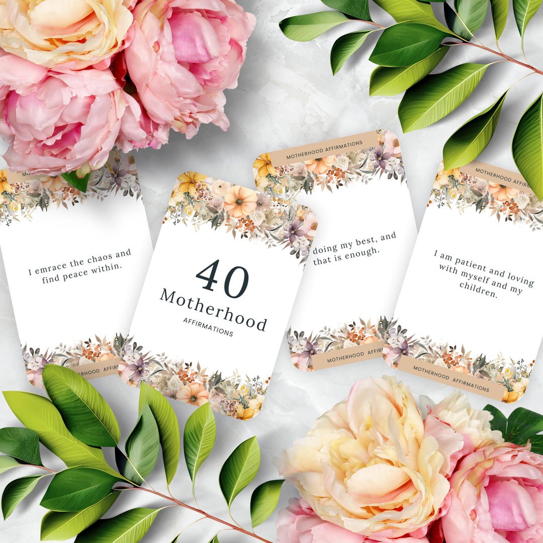 Printable Affirmation Cards for Moms, Positive Motherhood Quotes Deck ...