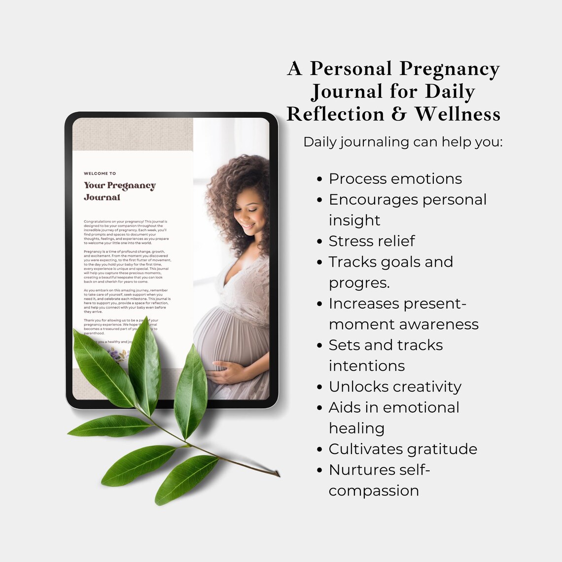 Pregnancy Reflection Journal | Printable Expecting Mom Tracker | Baby ...