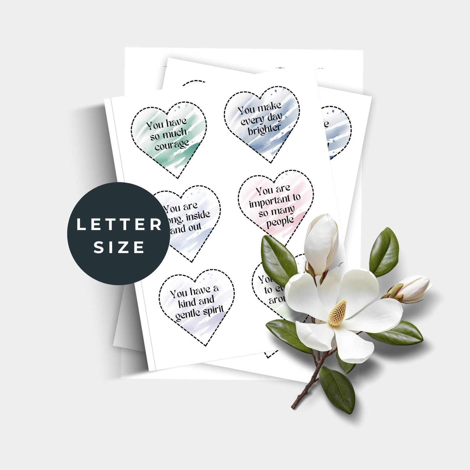 Kids Affirmation Notes: Printable Heart Messages (instant Download) - Etsy