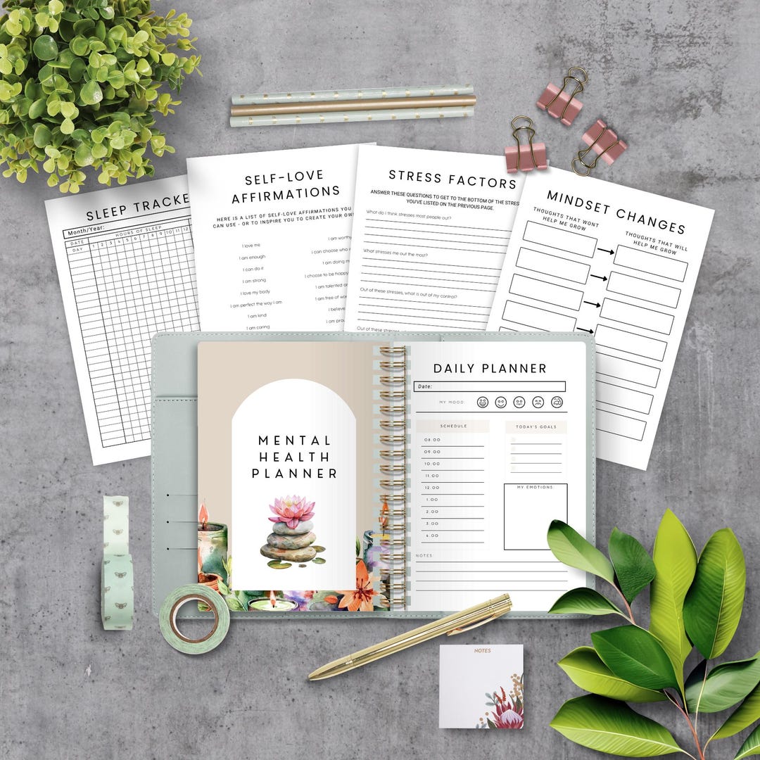 Printable Mental Health Planner Adults, Self-care Journal, Emotional ...