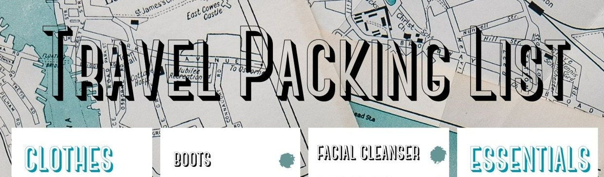 Printable Travel Trip Packing List Packing Luggage Bag Suitcase ...