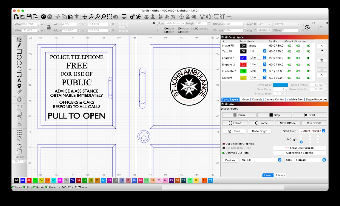 Dr. Who TARDIS Police Box – Scale Laser Cut Model Digital Files: SVG ...
