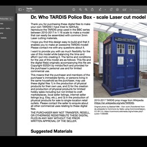 Dr. Who TARDIS Police Box – Scale Laser Cut Model Digital Files: SVG ...