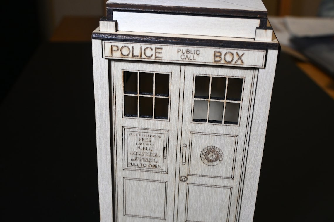 Dr. Who TARDIS Police Box – Scale Laser Cut Model Digital Files: SVG ...