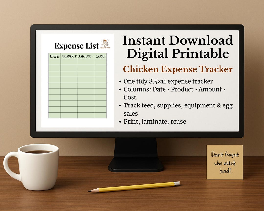 Chicken Expense Tracker Printable | Homestead Finance (PDF) - Etsy