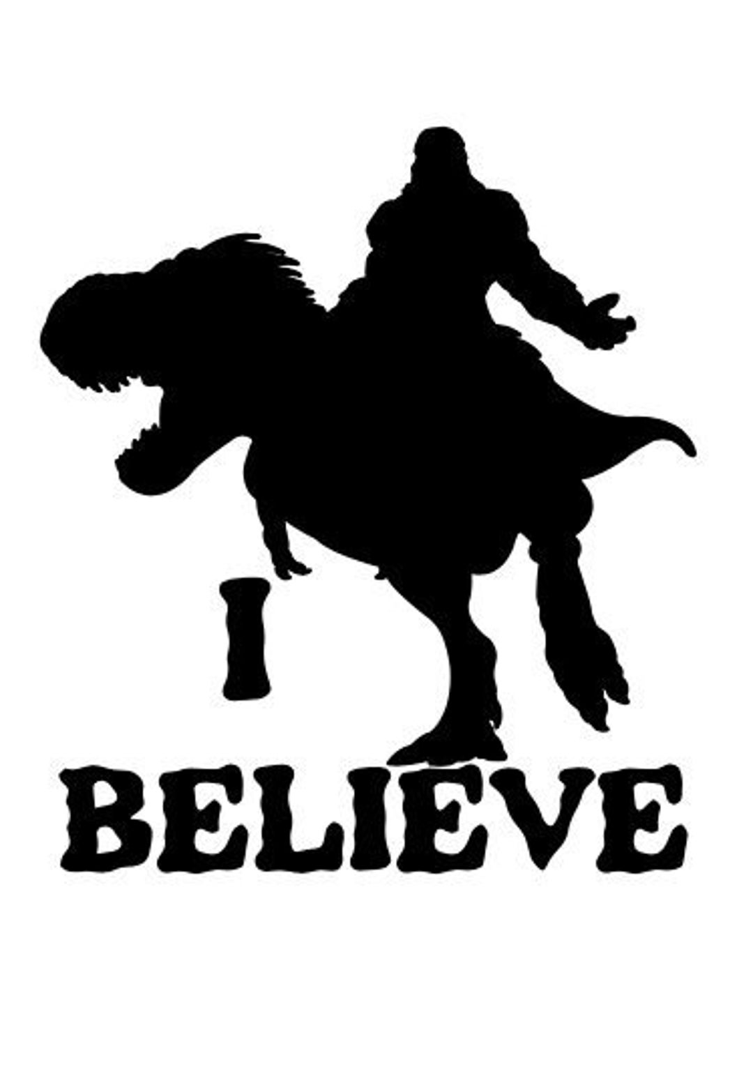 Bigfoot & T-rex: i Believe Car Decal - Etsy