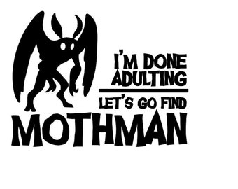 Mothman Vinyl Decal MILF Mothman Decal Funny Decal Car Decal Funny Car ...