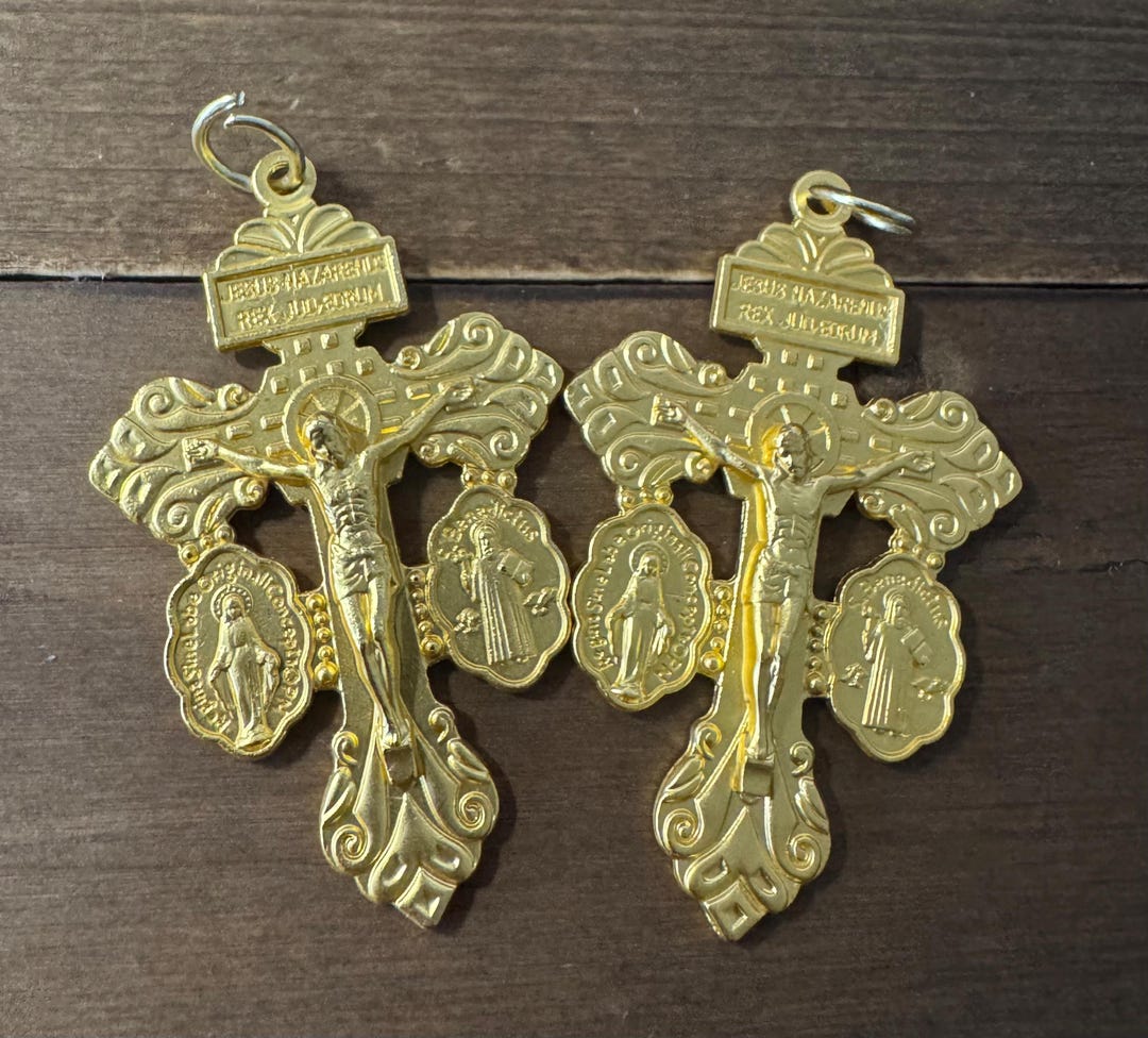 3 Way Pardon Indulgence Crucifix With Miraculous & St. Benedict Medals ...