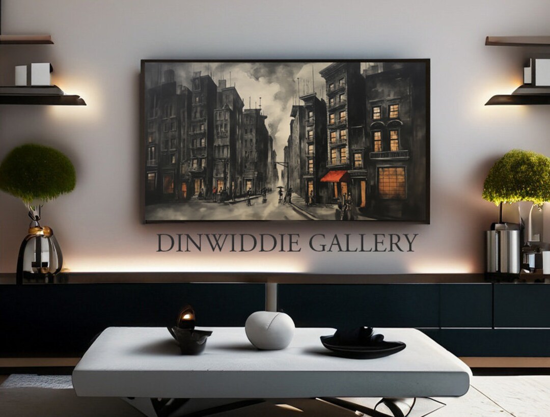 Vintage Sepia Cityscape Watercolor, Samsung Frame TV Art (digital ...