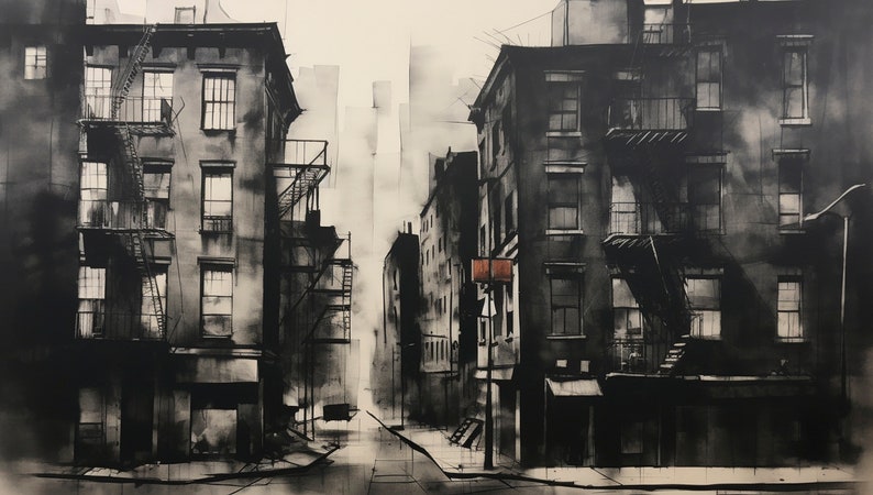 Vintage Sepia Cityscape, Watercolor Art for Samsung Frame TV (digital ...