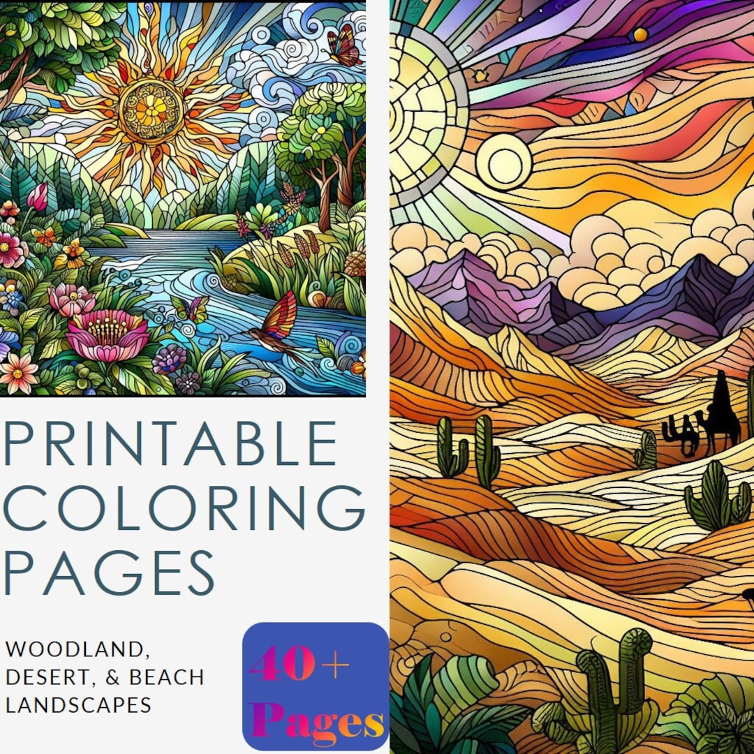 40+ Printable Nature Coloring Pages - PDF & JPEG - Etsy