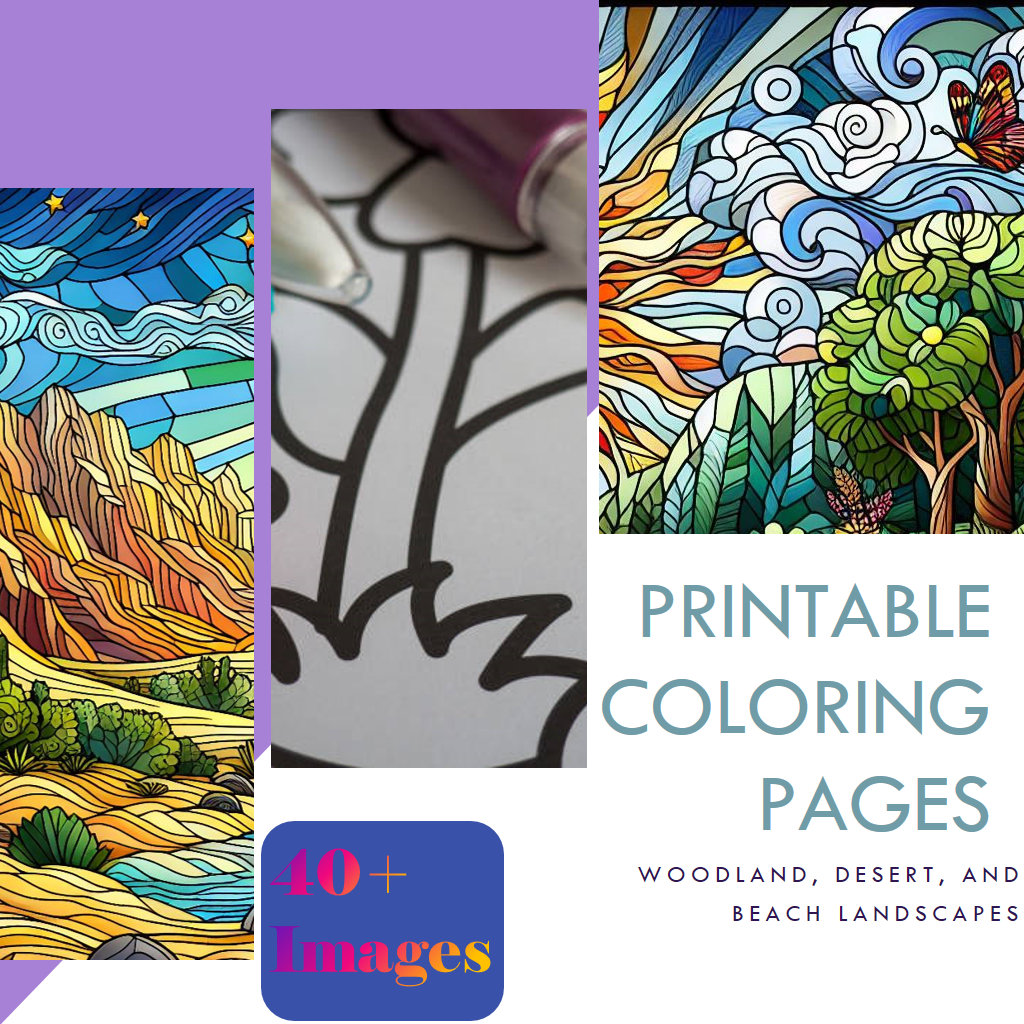 40+ Printable Nature Coloring Pages - PDF & JPEG - Etsy