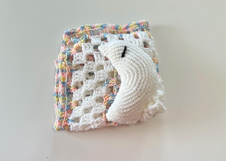 Crochet Crescent Moon Baby Lovey , Handmade Security Lovey - Etsy