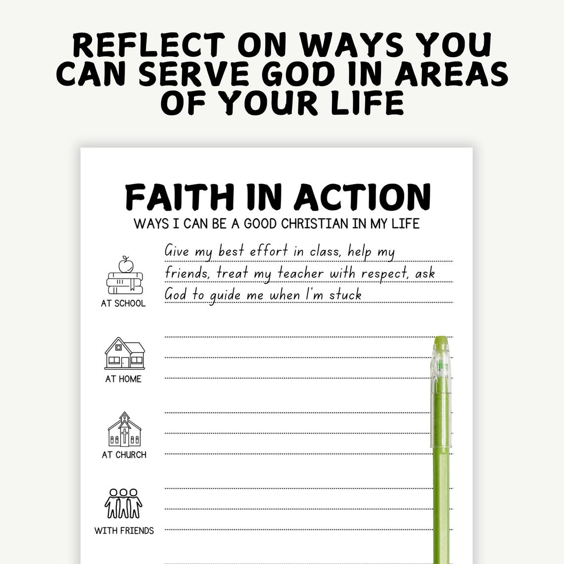 Printable Kids Christian Faith Worksheet | How I Can Be a Good ...
