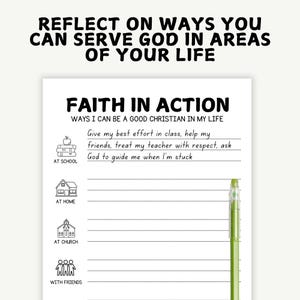 Printable Kids Christian Faith Worksheet | How I Can Be a Good ...