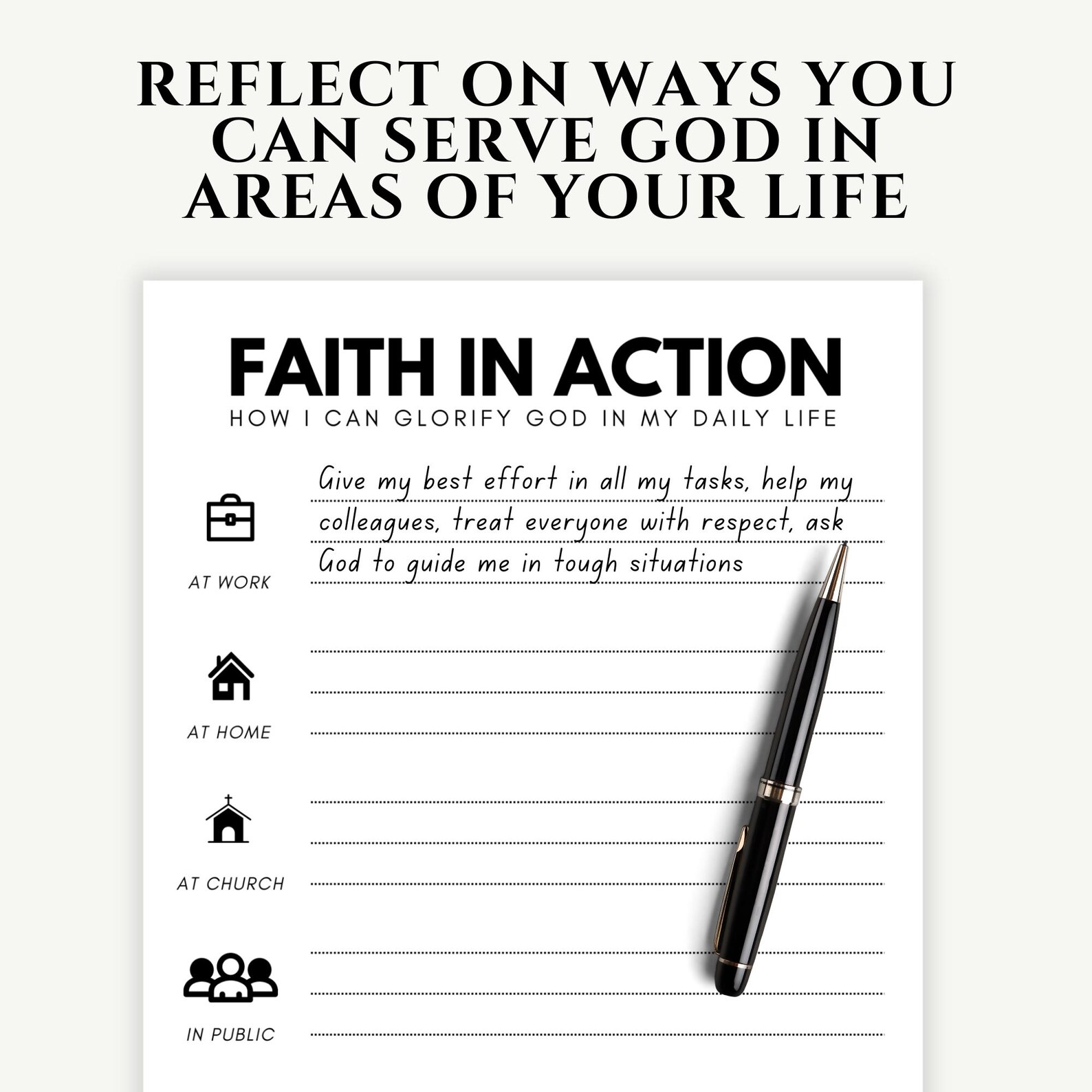 Christian Faith Worksheet: Ways to Serve God (US Letter & A4) (digital ...
