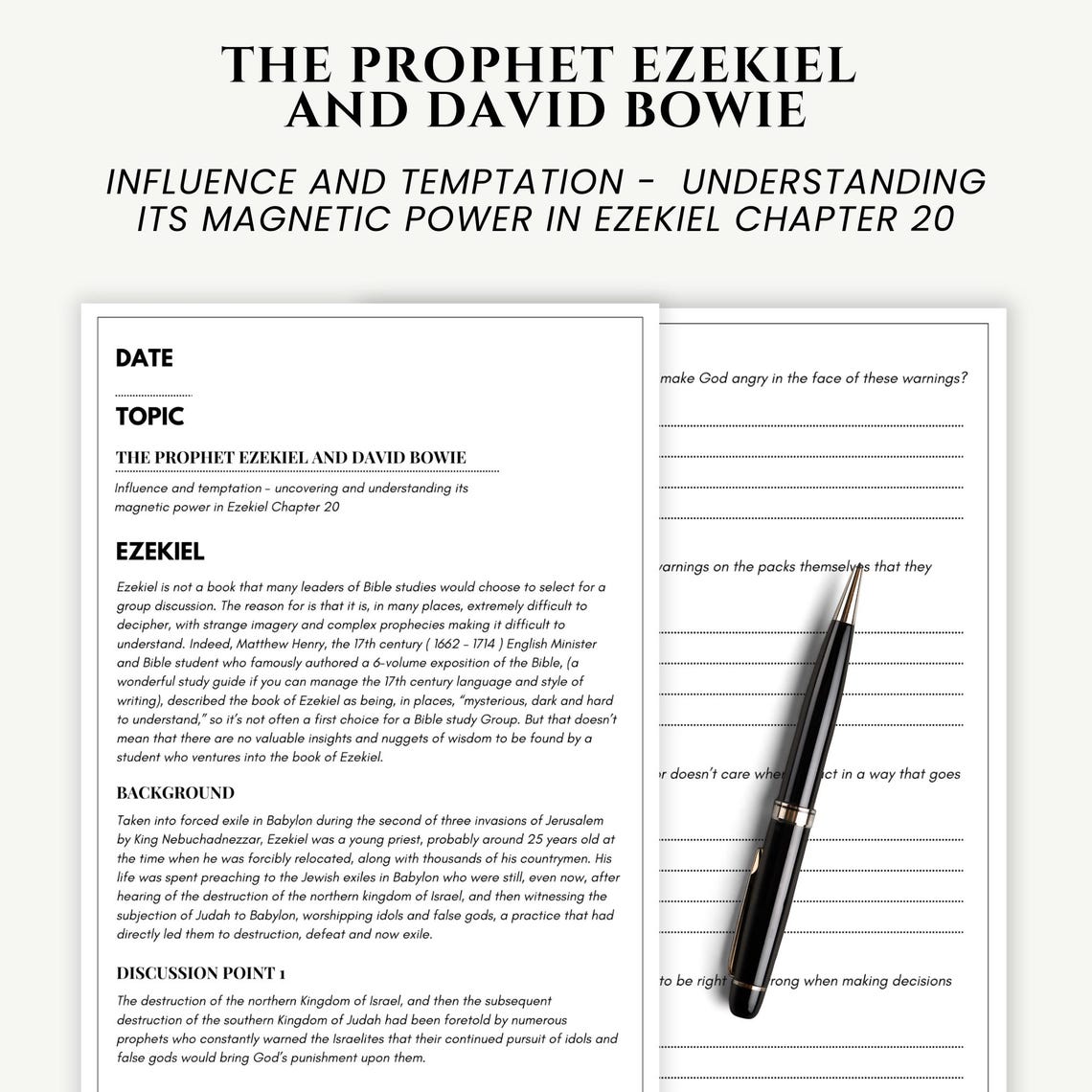 Printable Bible Study Guides | Ezekiel & David Bowie | Ready to Use ...