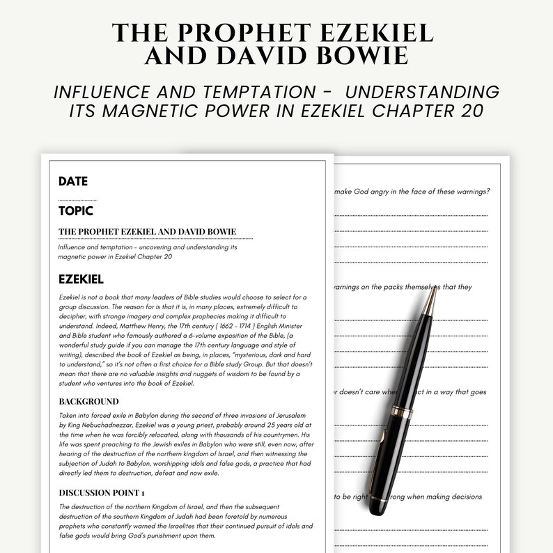 Printable Bible Study Guides | Ezekiel & David Bowie | Ready to Use ...
