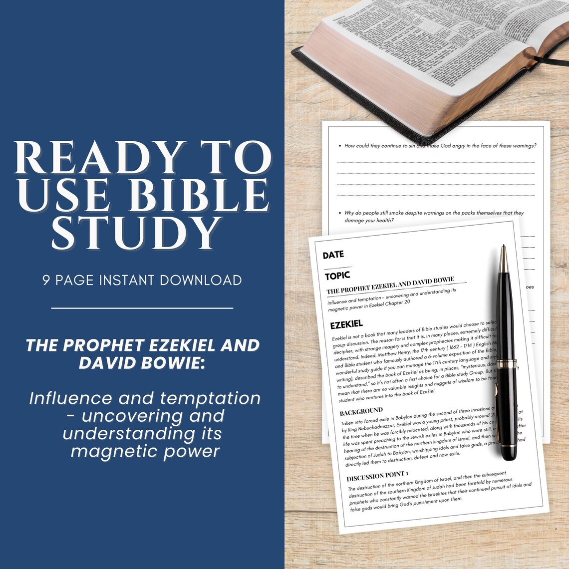 Printable Bible Study Guides | Ezekiel & David Bowie | Ready to Use ...