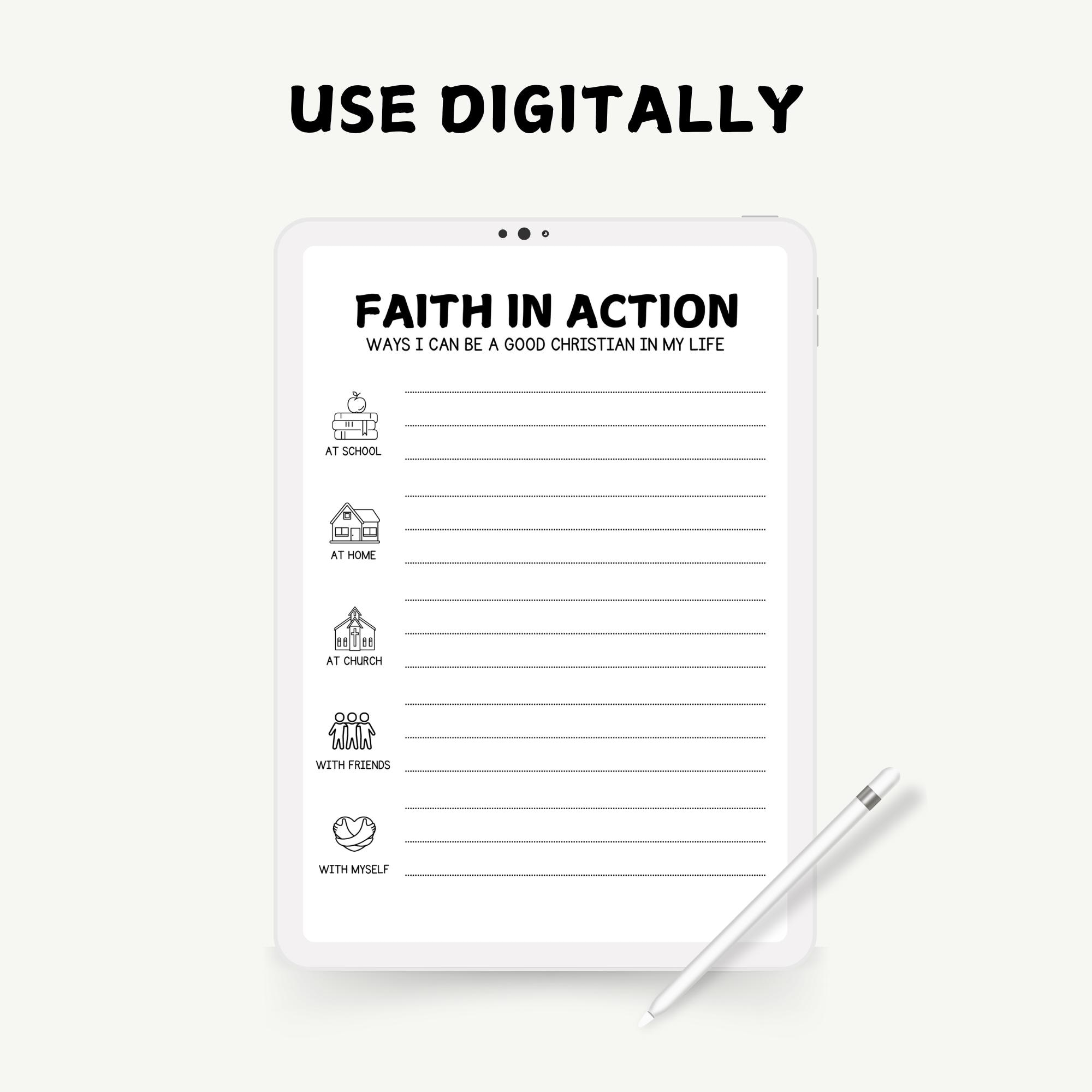 Printable Kids Christian Faith Worksheet | How I Can Be a Good ...