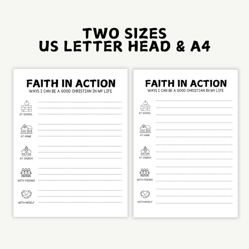 Kids Christian Faith Worksheet: Sunday School Activity (PDF) - Etsy