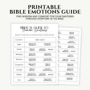 Printable Bible Emotions Guide | Find Bible Verses on Human Emotions ...