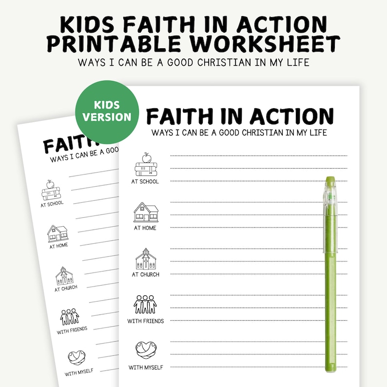 Printable Kids Christian Faith Worksheet | How I Can Be a Good ...