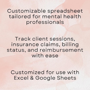 Therapy Practice Billing Tracker, Insurance, Excel Spreadsheet (digital ...