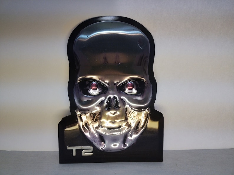 Terminator T2 Metal Sign 3D Tin Movie Advertising Display Collectible ...