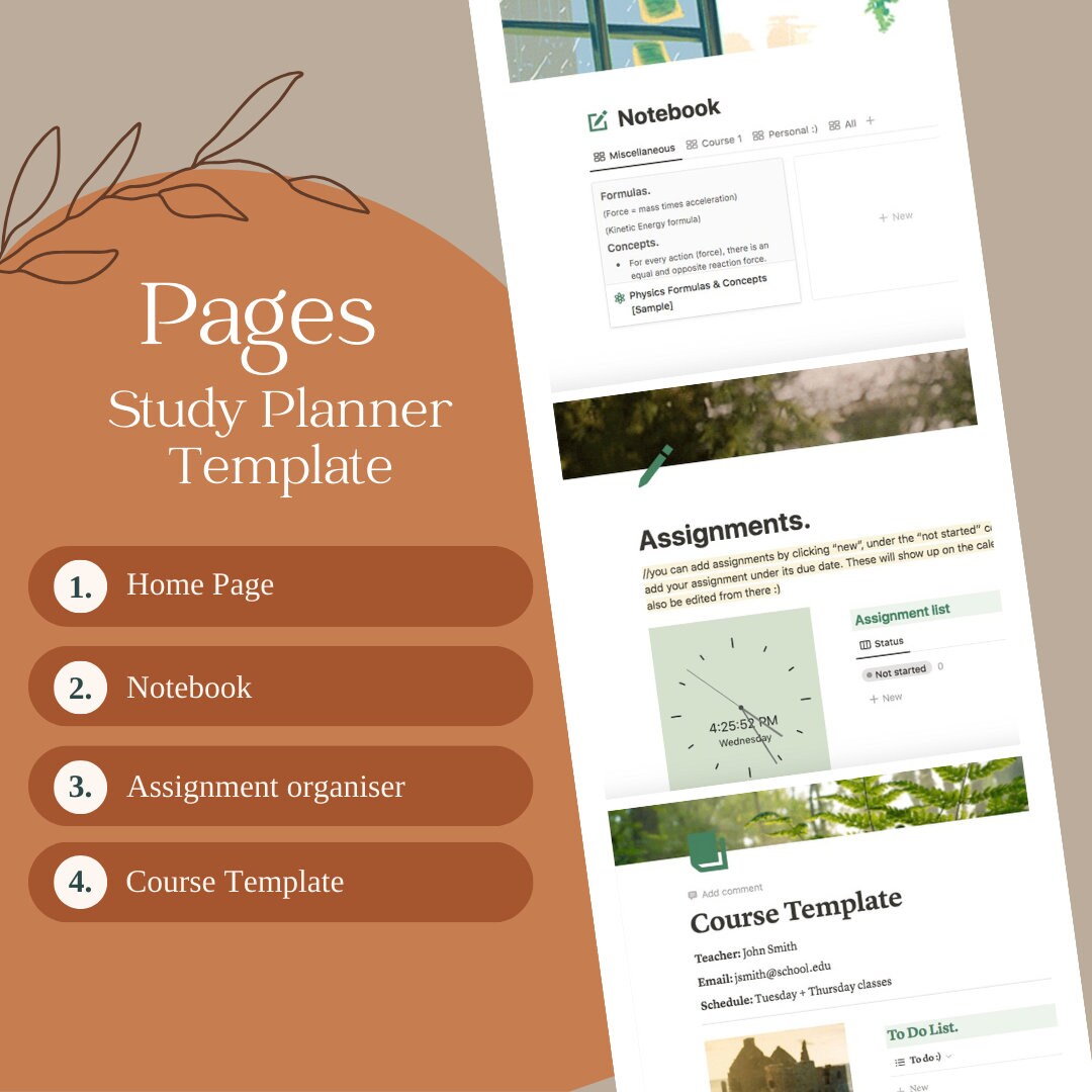 Notion Study Template School University Organization Assignment Tracker ...