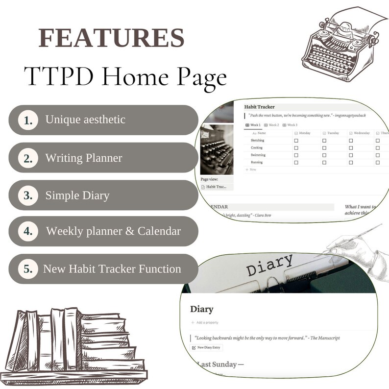 Notion Tortured Poets Department Aesthetic Home Page Template Writing ...