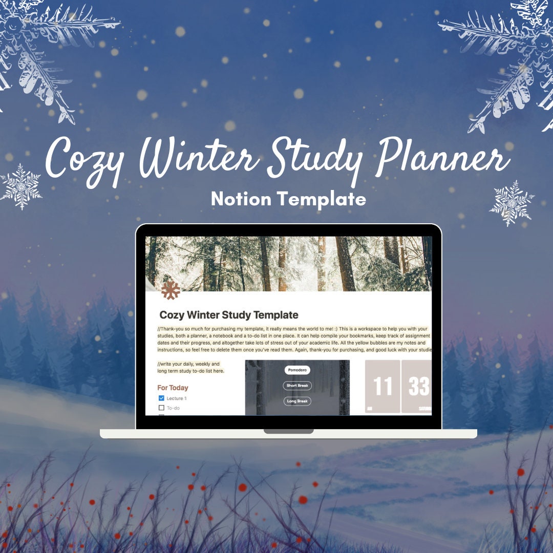Cozy Winter Notion Study Template School University Organization ...