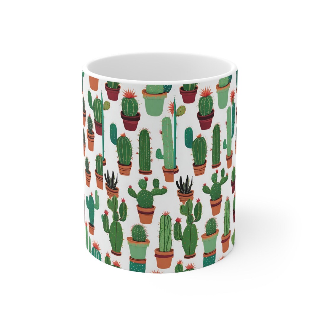 Cute Cactus Themed Mug With Nice Cactus Pattern. - Etsy