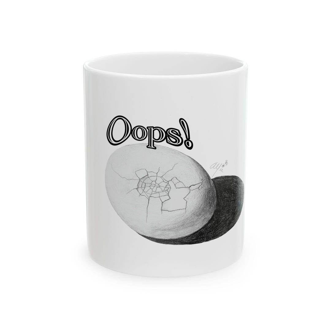 Whimsical "oops!" Ceramic Mug - Fun Coffee Cup for Humor Lovers ...