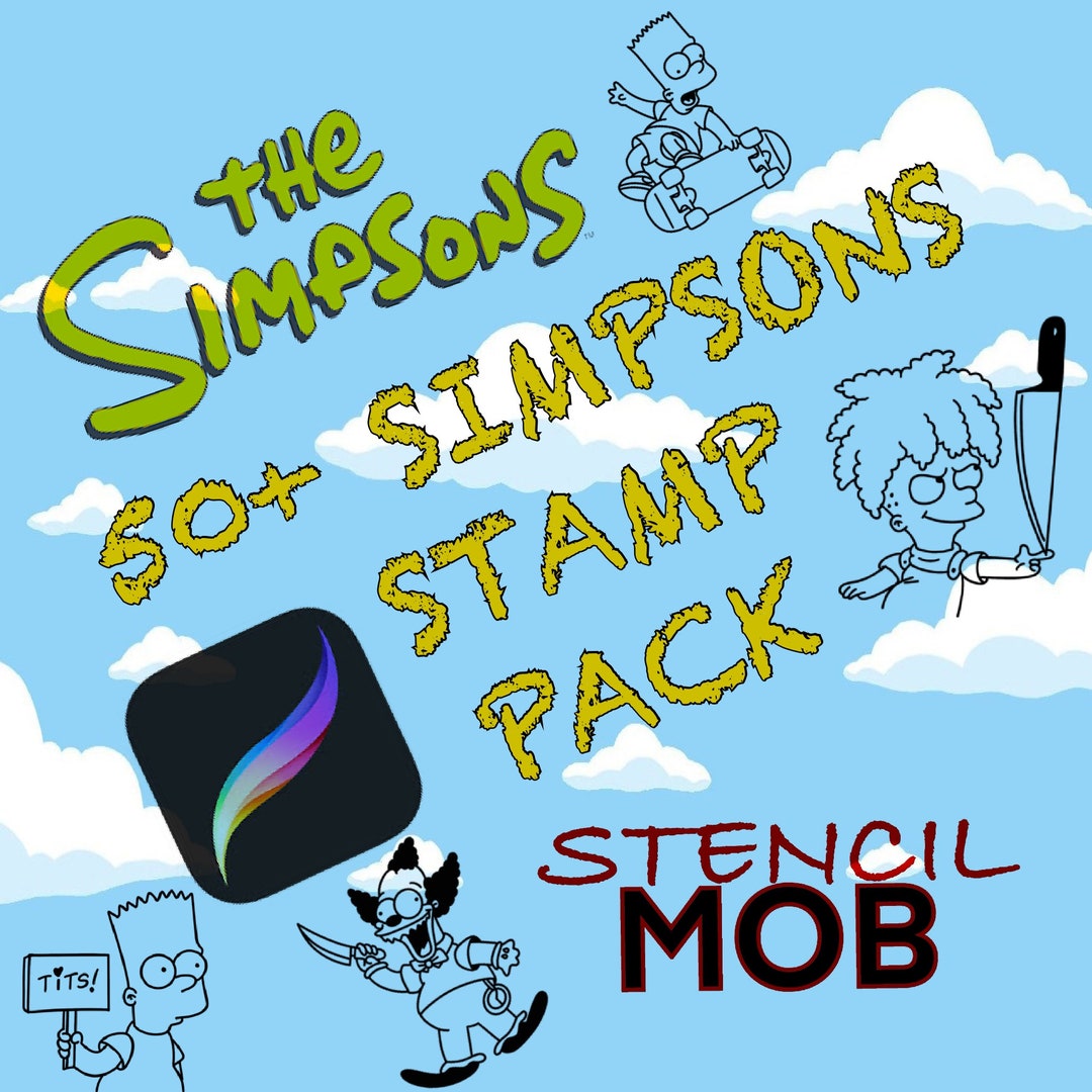 The Simpsons, +50 Procreate Stamps Simpsons, Line Art, Digital Art ...