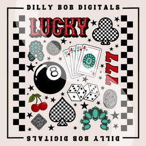Feeling Lucky Collage Sublimation PNG | Western PNG | Turquoise Png ...