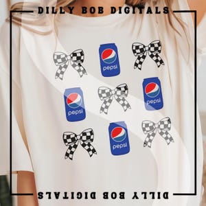 Pepsi + Bows PNG Digital Download | Checkered Coquette Bow | Pepsi ...