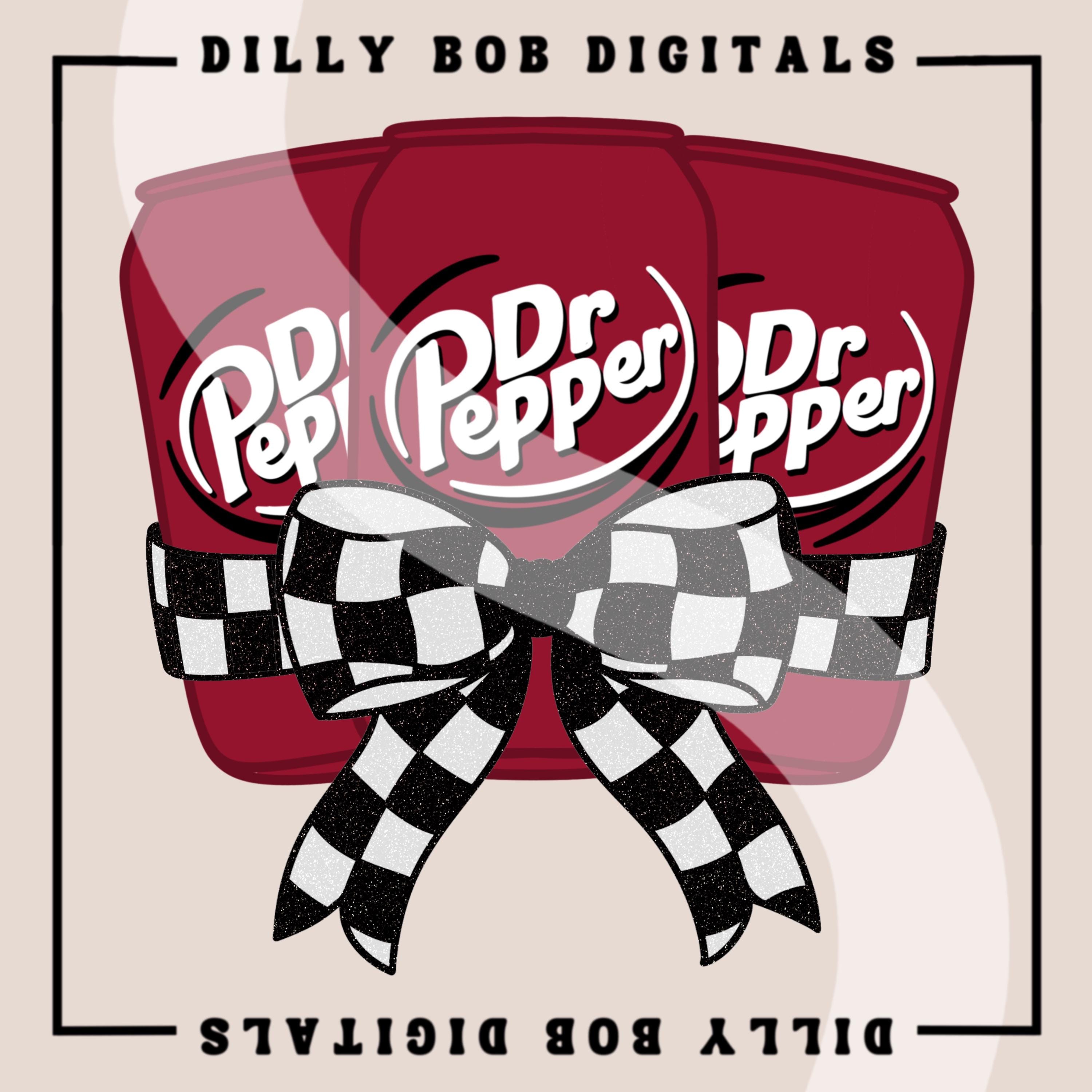Dr Pepper & Checkered Bow PNG: Trendy Sublimation Design (digital ...